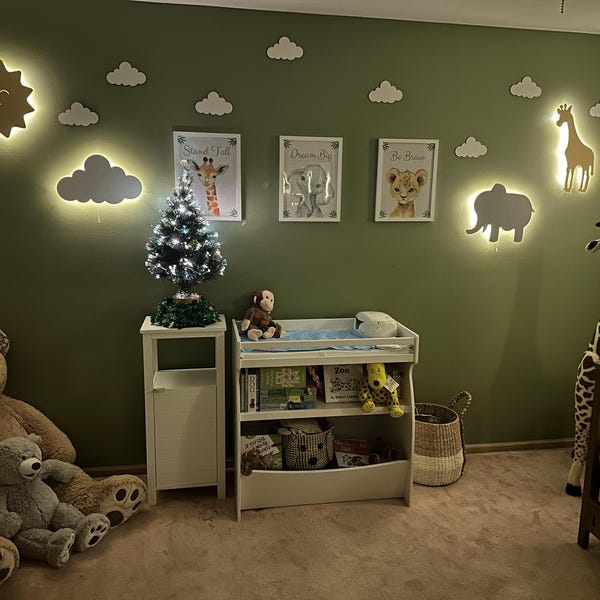 Set of 4 Baby Night Light, Baby Room Light, Personalized Lamp, Cloud ...