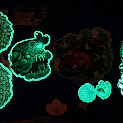 Tiny Angler Fish Glow Sticker Anglerfish, Spooky, Ghost, Halloween ...