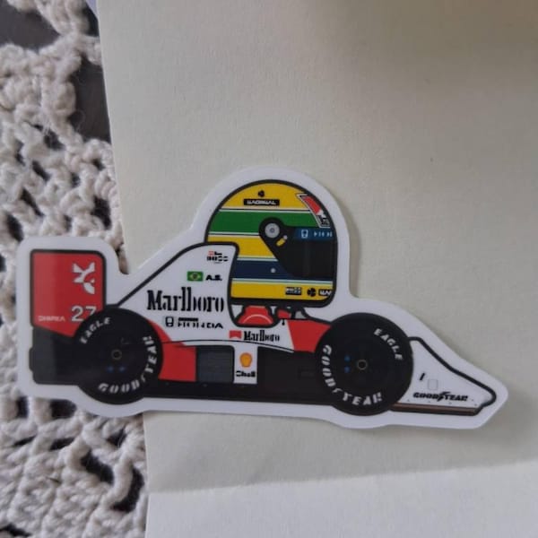Ayrton Senna F1 Sticker | Driver and Race Car | Motorsports ...