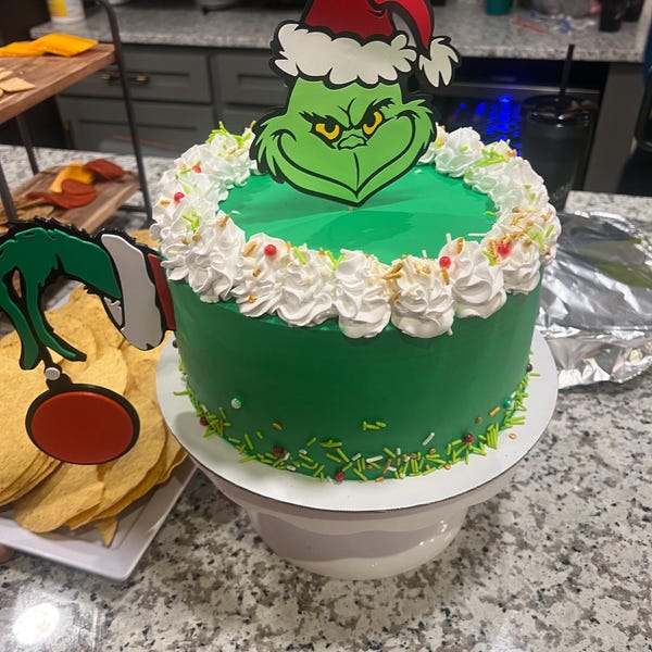 Grinch Christmas Cake Topper - Etsy