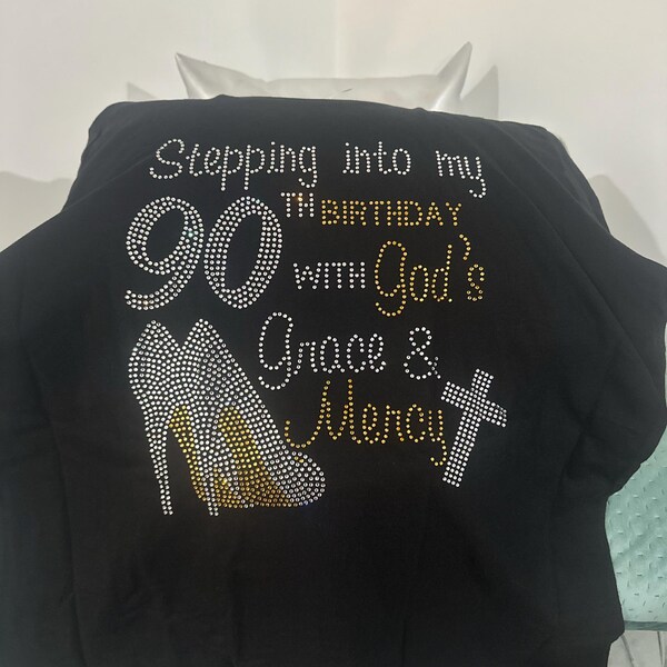 60th Birthday Rhinestone Shirt: Chapter 60 Blessed Bling Tee - Etsy