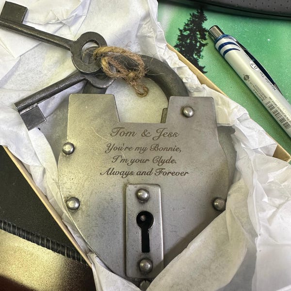 Personalized Custom Hand-forged Love Lock (silver) - Engraved Padlock ...