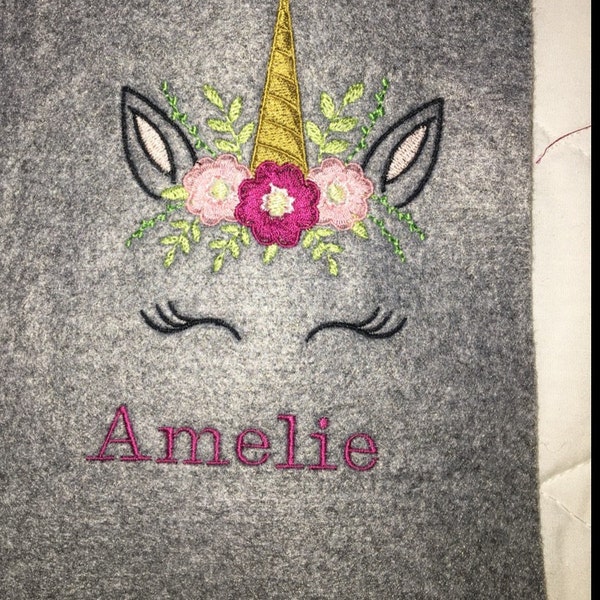 Machine Embroidery Unicorn Face Flowers Machine Embroidery File Design ...
