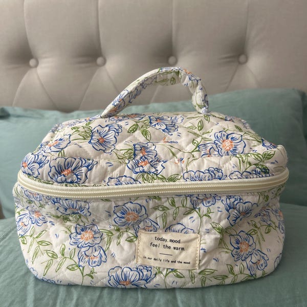 Personalised Simple Practical Flower Makeup Bag, Vintage Cosmetic ...