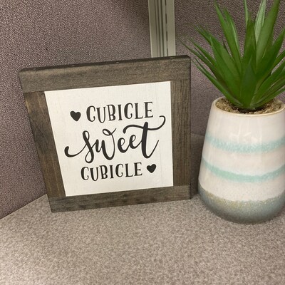 Cubicle Sweet Cubicle Sign, Office Desk Decor, Funny Office Space Sign ...