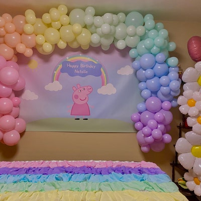 PIG Character Inspired Backdrop Personalized Birthday Party Backdrop ...