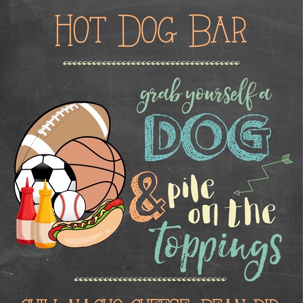 Sports Chalkboard Nacho Bar Sign - DIY Printing - INSTANT DOWNLOAD - 2 ... Sports Chalkboard Nacho Bar Sign - DIY Printing - INSTANT DOWNLOAD - 2 ...