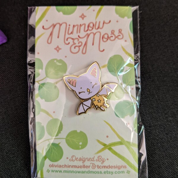 Tiny Purple Bat Hard Enamel Pin- V2 - Standard (A) Grade - Etsy
