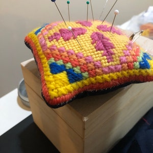 2 Canvas Work Embroidery Patterns for Pincushions, Digital Embroidery ...