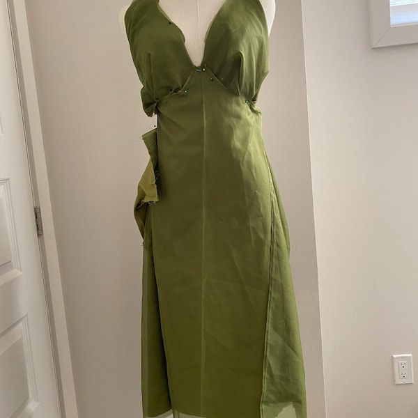 Female Display Dress Form in Natural Canvas on Modern Wood Flat Base by ...