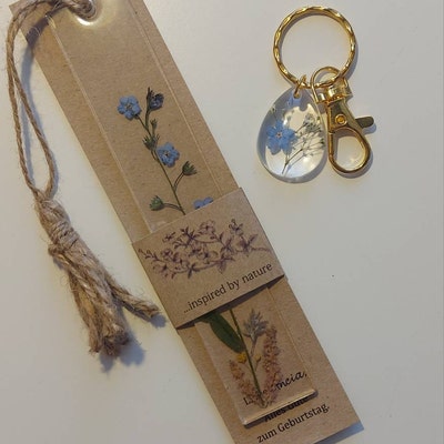 Personalized Resin Bookmark. Forget-me-not Flowers. Graduation Gifts ...