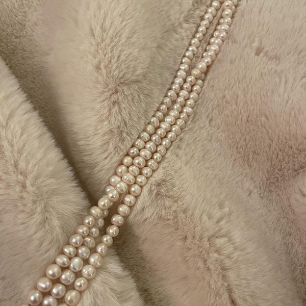 Real Freshwater Pearl Choker Necklace, 3 Layered Pearl Choker, Bridal Choker, Wedding Necklace ...