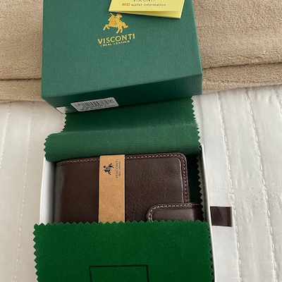 VISCONTI RFID Mini Wallet With Money Clip Leather Wallet Brown Card ...