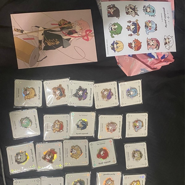 GACHA Genshin Party Chibis - Hard Enamel Pins (SET A) - Etsy