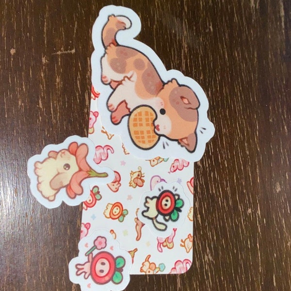 Waffle Cat Sticker / Cat Sticker / Kitten Sticker / Cute Animal Sticker ...