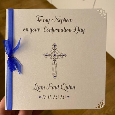 Luxury Communion or Confirmation Congratulations Card Personalised - Etsy