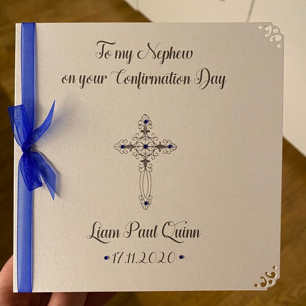 Luxury Communion or Confirmation Congratulations Card Personalised - Etsy