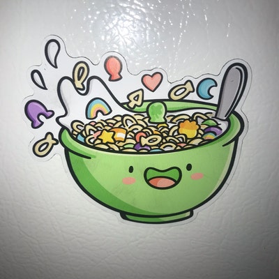 Lucky Cereal Magnet Waterproof Vinyl Magnet Bowl of Cereal Magnet ...