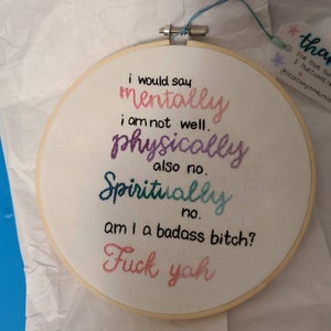 Custom Quote Embroidery Custom Embroidery Hand Stitched Custom Quote ...