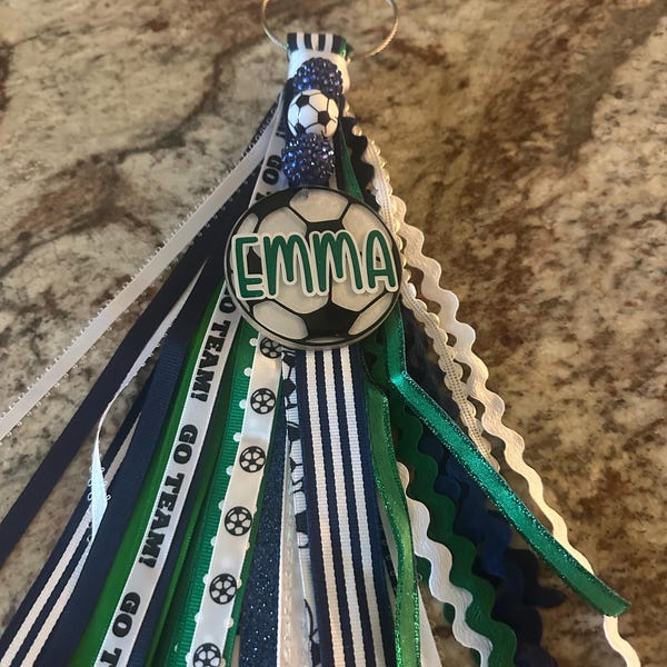 Cheer Ribbon Keychain | Cheer Bag Tag | Sports Bag Tag - Etsy