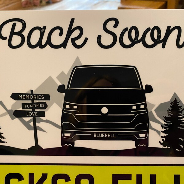 Campervan Campsite Pitch Reserved Sign - Personalised Camper Van Sign ...