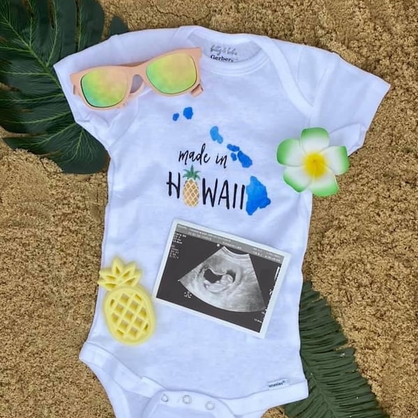 Hawaii Onesie®, Baby Shower Gift, Hawaii Baby, Pregnancy Reveal, Aloha ...