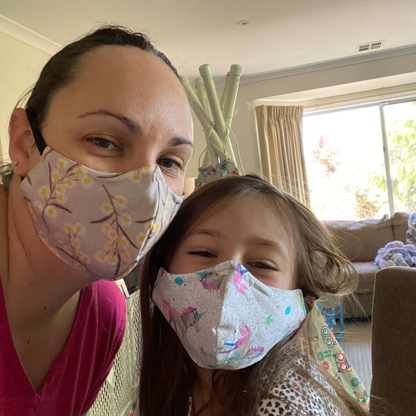 Australian Reusable Cloth Face Masks. Comfortable Ear Loops. 3-layers W ...