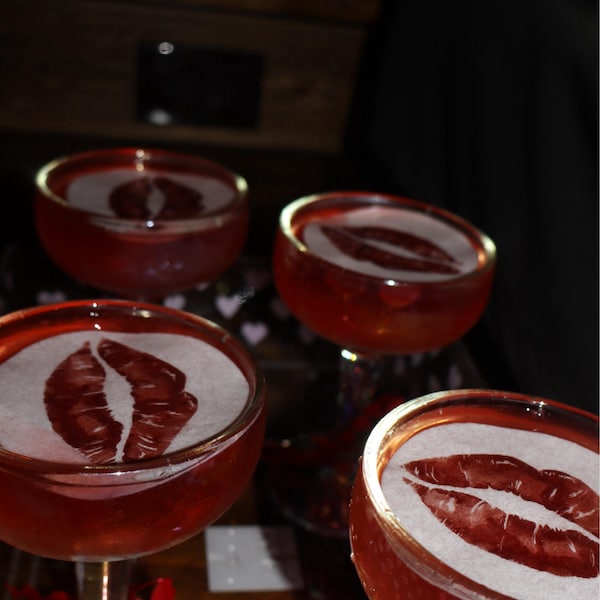Valentines Gin Drinks Topper Cocktail Topper Party Edible Favour - Etsy