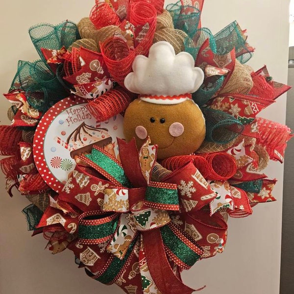 Gingerbread Wreath, Christmas Gingerbread Wreath, Gingerbread Christmas ...