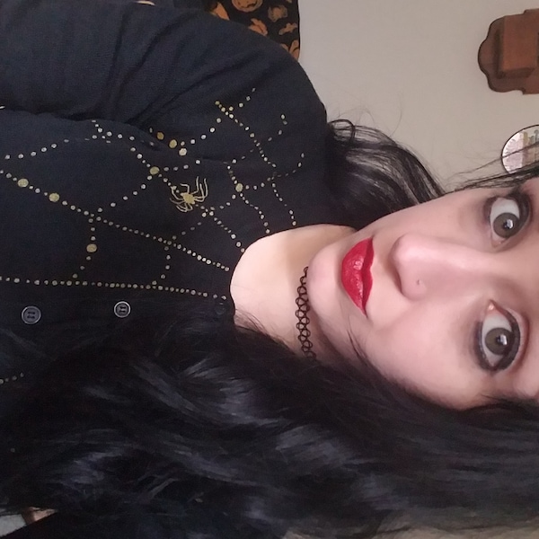 Spider Web Cardigan Size S,M,L,XL,2XL,3XL Sweater in Black Vintage ...