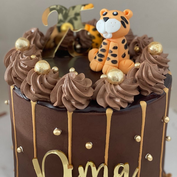 Fondant Tiger Cake Topper for Birthday Party Tiger Baby Shower Animal ...
