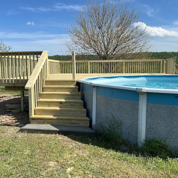 Above Ground Pool Deck Stairs, 33.5" Wide - Etsy