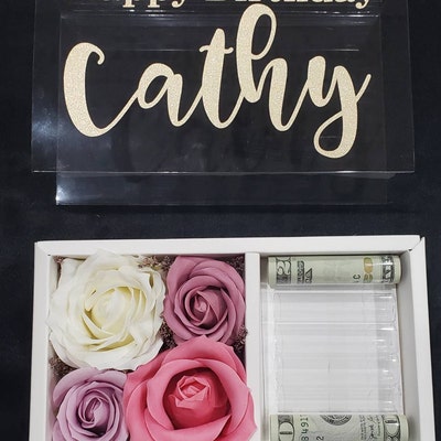 Personalized Money/cash Gift Box Flower Gift Box Personalized Gift Box ...