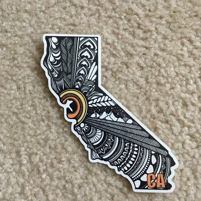 California Sticker State Sticker Cali Sticker California - Etsy