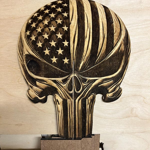 Detailed Military Skull With Helmet - 3D Illusion Laser Engraving File ...