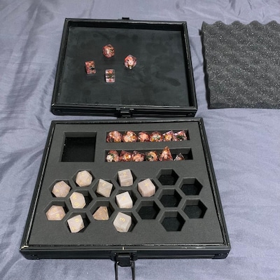 Wooden Case Chest for Collectible Fantasy Coin Dice Counter Card Games ...