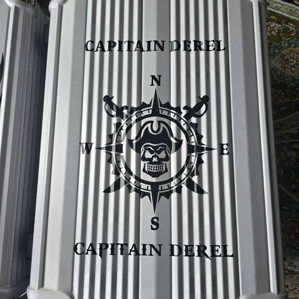 Pirate Skull Captain Compass Vinyl Decal Sticker, Compass Rose, Ship ...