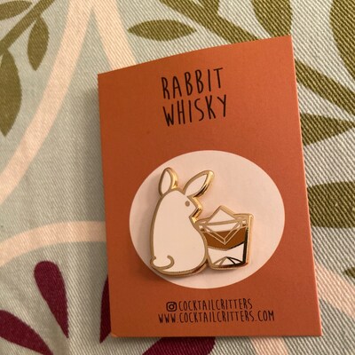 Rabbit Whisky Pin Lucky, Bunny, Easter, Scotch, Bourbon, Rye, Spirit ...