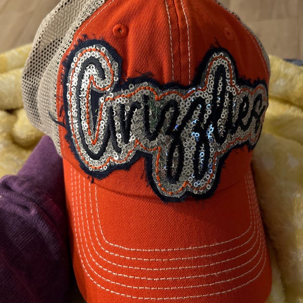 Sequin Applique Script Team or School Hat (0015) - Etsy