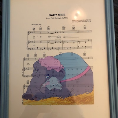 Dumbo and Mother Baby Mine Sheet Music Art Print - Etsy