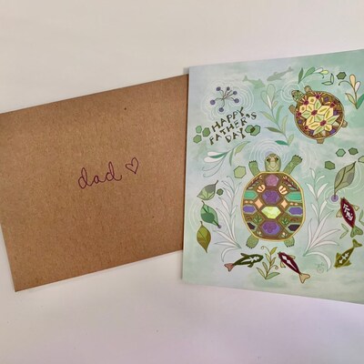 Father's Day Turtle Card Father's Day Card, Turtle Greeting Card ...