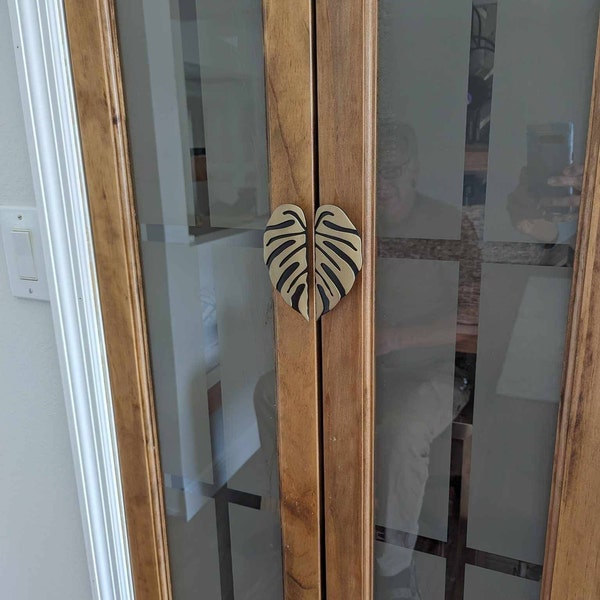 Monstera Leaf Brass Knobs and Pulls/ Turtle Leaf Drawer Knobs/cabinet Pulls/wardrobe Pull ...