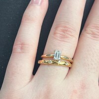 Star Engraved Ring Celestial Gold Ring, Starry Ring Band Alternative ...