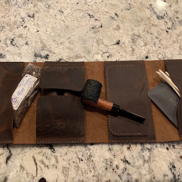 Leather Pipe Stand/tool Combo - Etsy