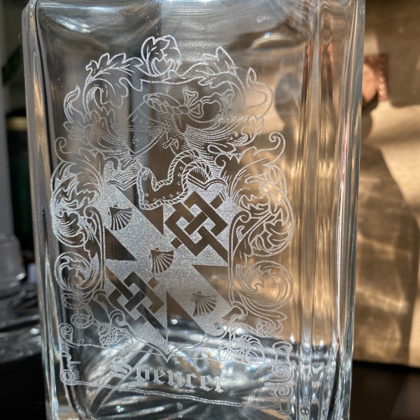 Personalized Barware Collection - Family Coat of Arms - Decanter and ...