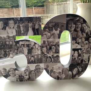 Acrylic Photo Number, Photo Collage, Birthday Gift, Photo Gift, Photo ...