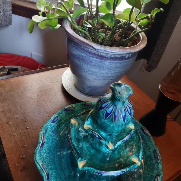 Handmade Serenity Cairn Water Fountains, Turquoise Blue Indoor or ...