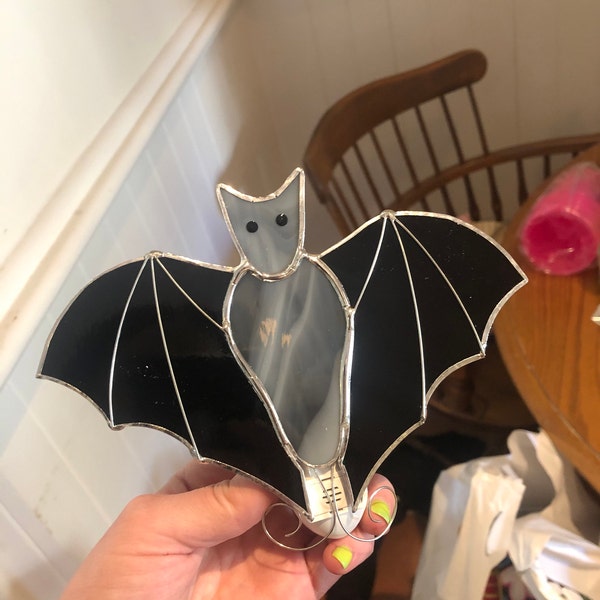Stained Glass Black Bat Night Light - Etsy