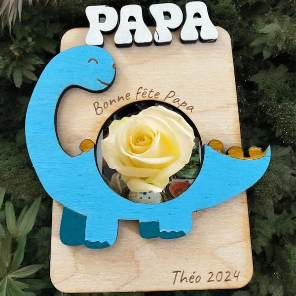 Father's Day Fridge Magnet Photo Frame, Father's Day Magnet Photo Laser ...