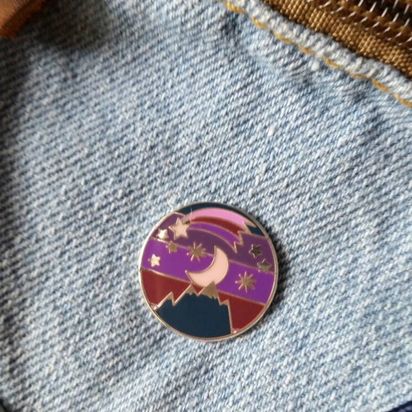 Night Sky Enamel Pin Badge - Ombre Pin, Purple Lapel Pin, Starry Sky - Etsy
